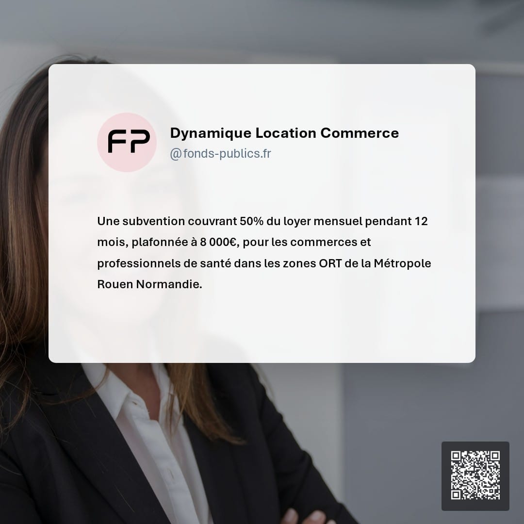 Dynamique Location Commerce : aide au loyer à Rouen Normandie