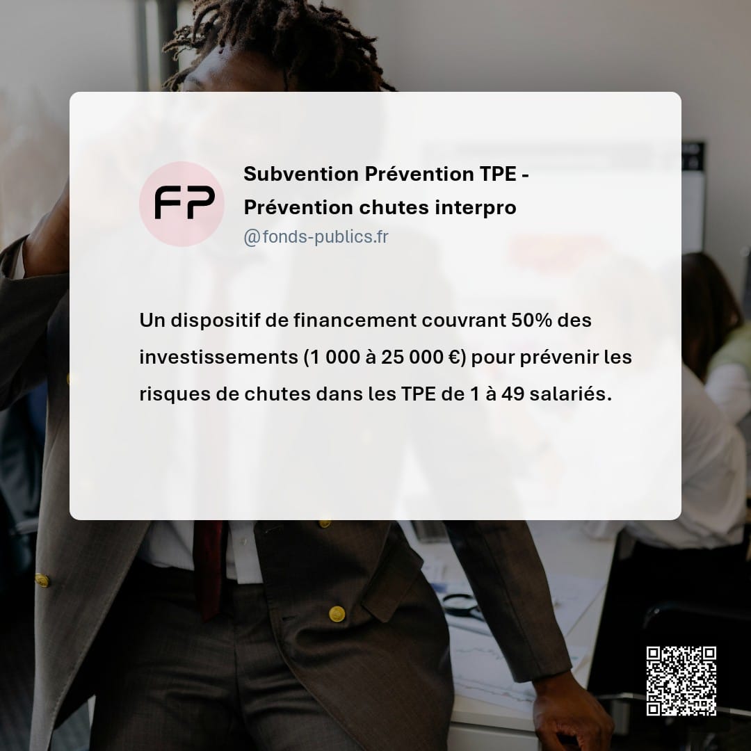 Subvention Prévention TPE : aide contre les chutes au travail